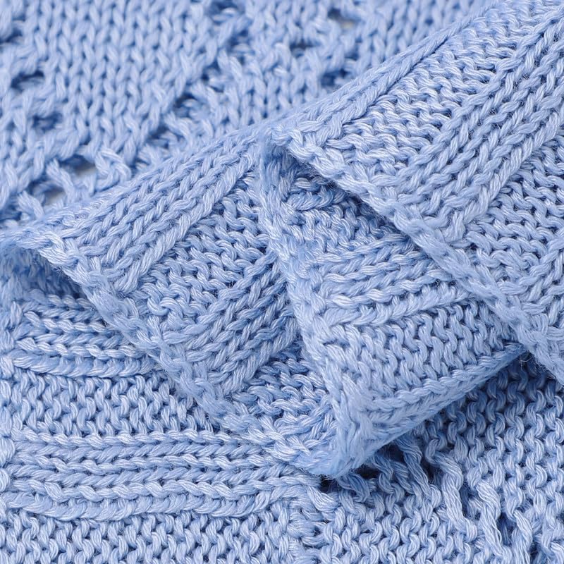 Amalfi Baby Knit Cornflower Blue Blanket