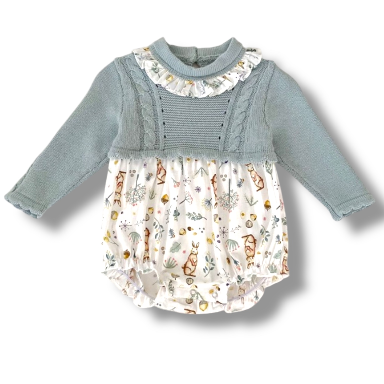 Eliza Baby Girls Knit Easter Bunny Romper