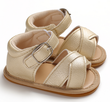 Cori Gold Leather Sandals