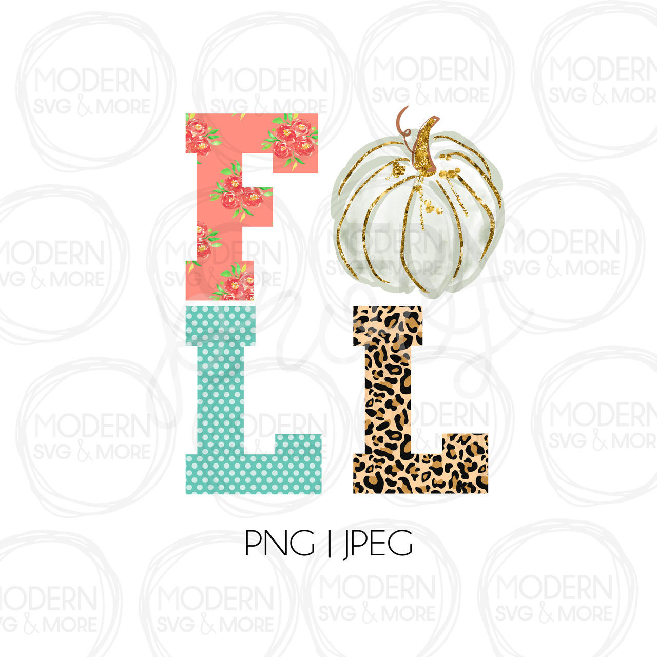 Fall Word Art Digital Design PNG and JPEG