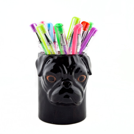 Pug Pen Pot Black - Quail Designs Ltd