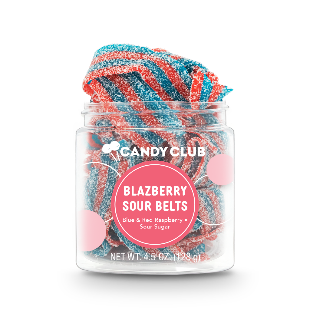 Blue Razz Sour Belts | Candy Club