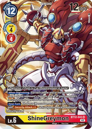 BT12-043SR ShineGreymon (Foil) - Grand J Games