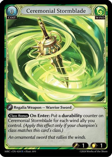 [GA04-MRC1st-EN-024R] Ceremonial Stormblade (Foil) - Grand J Games