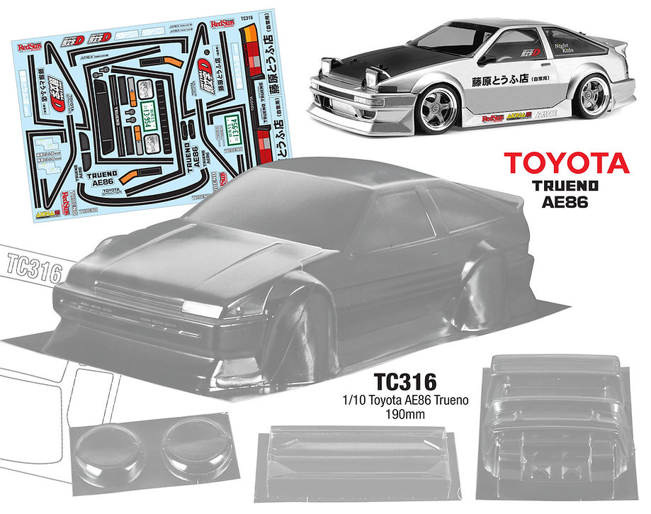 Team C #TC316 1/10 Toyota AE86 Trueno, 190mm - Bay Hobbies
