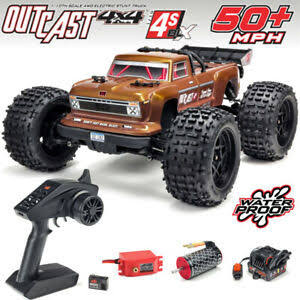 ARRMA #ARA4410V2T2 1/10 Outcast 4x4 4S BLX Monster Stunt Truck BLUE ...
