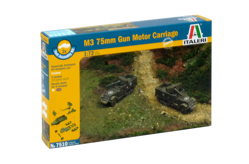 Italeri #7510 1/72 M3 75MM GUN MOTOR CARRIAGE - FAST ASSEMBLY - Bay Hobbies