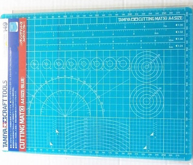 Tamiya #74149 Cutting Mat (A4 Size / Blue) - Bay Hobbies