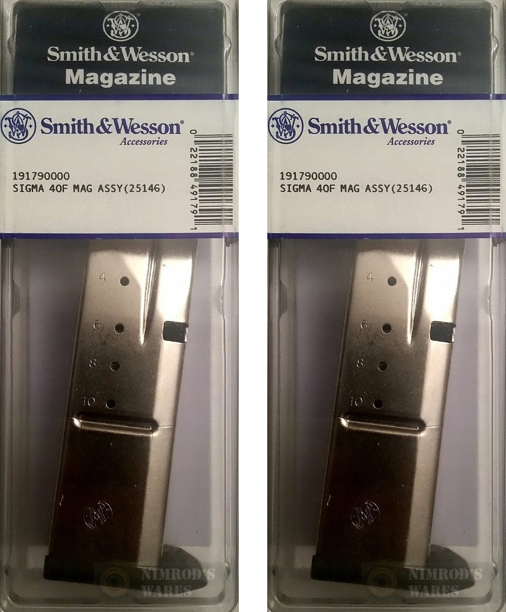2-PACK Smith &Wesson 19179 SIGMA 40C-E-F-G and MORE! 40SW 10Rd Magazine ...