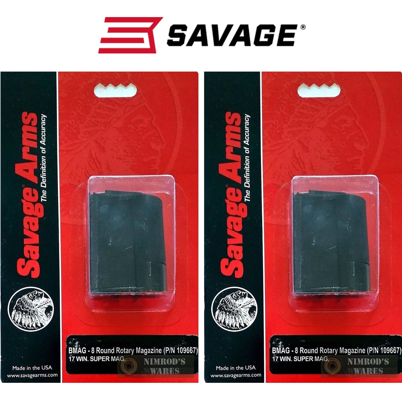 2-PACK SAVAGE BMAG 17WSM (Win. Super Magnum) 8-Rd Magazine 90020 ...