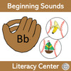 Beginning Sounds, Literacy Center, Baseball Theme