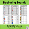 Beginning Sounds Worksheets for PowerPoint or Print