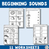 Beginning Sounds Flashcards, Puzzles, Clip Cards & Worksheets