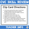 CVC Words, Short Vowels Clip Cards with Nonsense Words