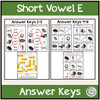 CVC Short Vowel E Bundle Make-A-Word, Puzzles, Worksheets & Flashcards