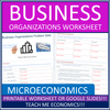 Business Organizations Worksheet Economics Microeconomics Distance Learning