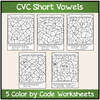 Color by Code Worksheets CVC Short Vowel