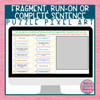 Fragment, Run-On or Complete Sentence Puzzle Pixel Art