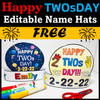 Twosday Name Crowns Hat Activities Craft, 2s Day 2-22-22, February 22 2022