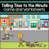 Telling Time to the Nearest Minute Game and Worksheets