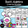 EASTER BUNNY - Basic Algebra Color by Number Worksheets - Amped Up Learning
