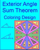 TRIANGLES: EXTERIOR ANGLE SUM THEOREM #1 COLORING ACTIVITY