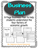 Business Plan activity for elementary social studies