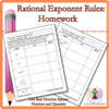 Rational Exponent Rules Classwork or Homework - Amped Up Learning