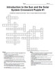 Introduction to the Sun and the Solar System Crossword Puzzle Set ...