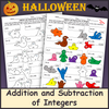 Addition and Subtraction of Integers Halloween