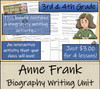 Anne Frank - 3rd & 4th Grade Close Read & Biography Writing Bundle ...