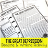 The Great Depression Reading Activity Packet (SS5H3a) - Amped Up Learning