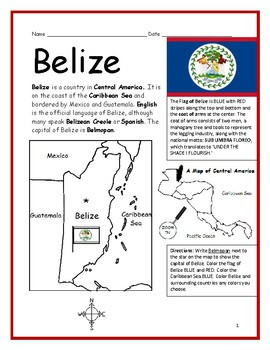 Color and Learn Geography - Belize - Amped Up Learning