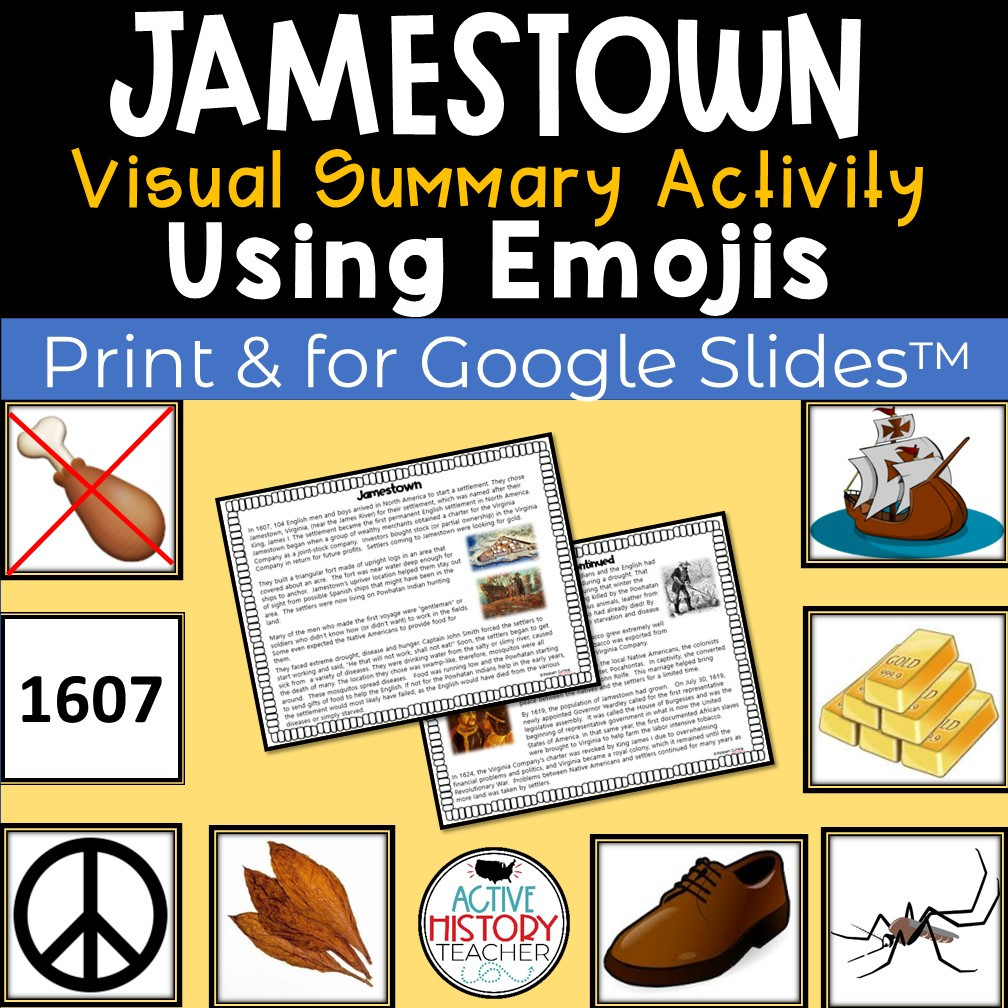 Jamestown Emoji Visual Summary Activity (Baggies)