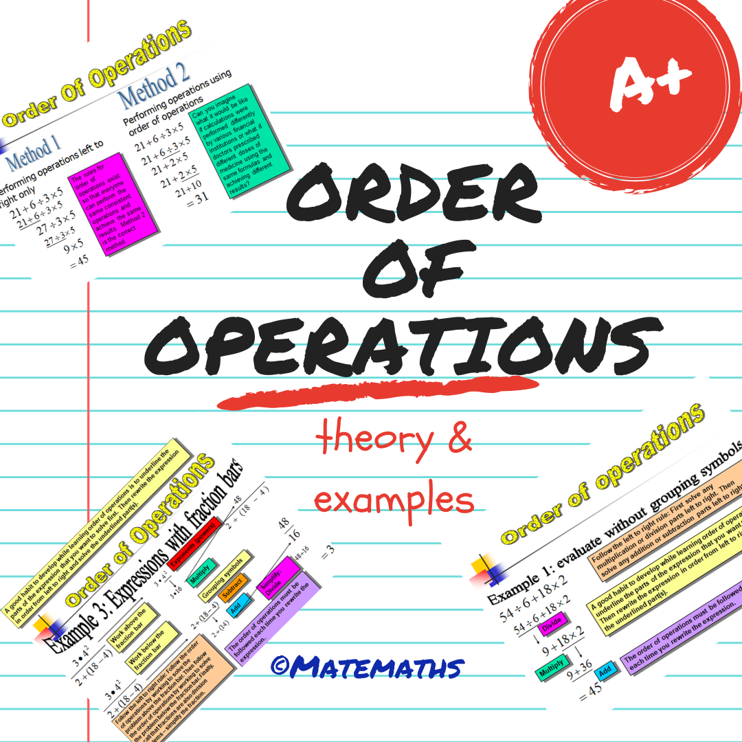 Distance learning Math Order of Operations