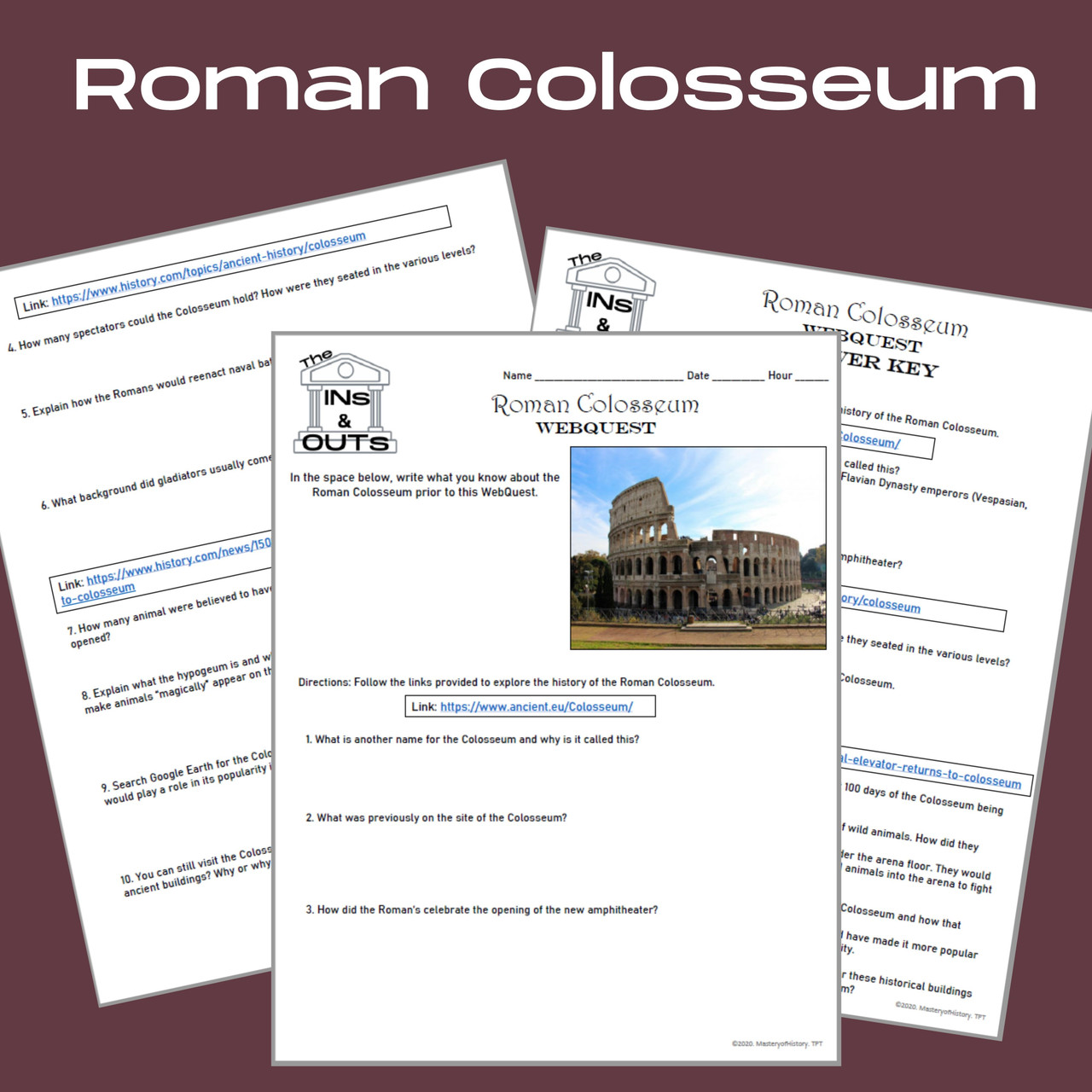 The Ins & Outs: Roman Pantheon Webquest