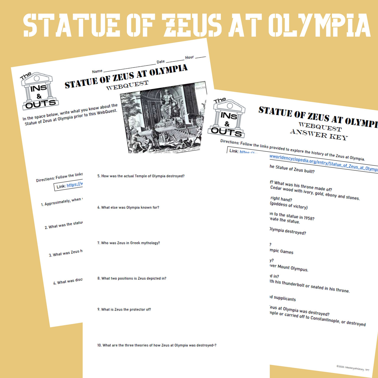 Statue of Zeus WebQuest (Google Compatible) - Amped Up Learning