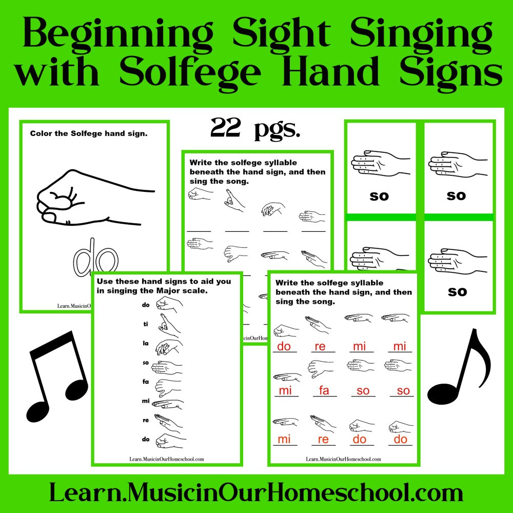 Beginning Sight Singing with Solfege Hand Signs printable set