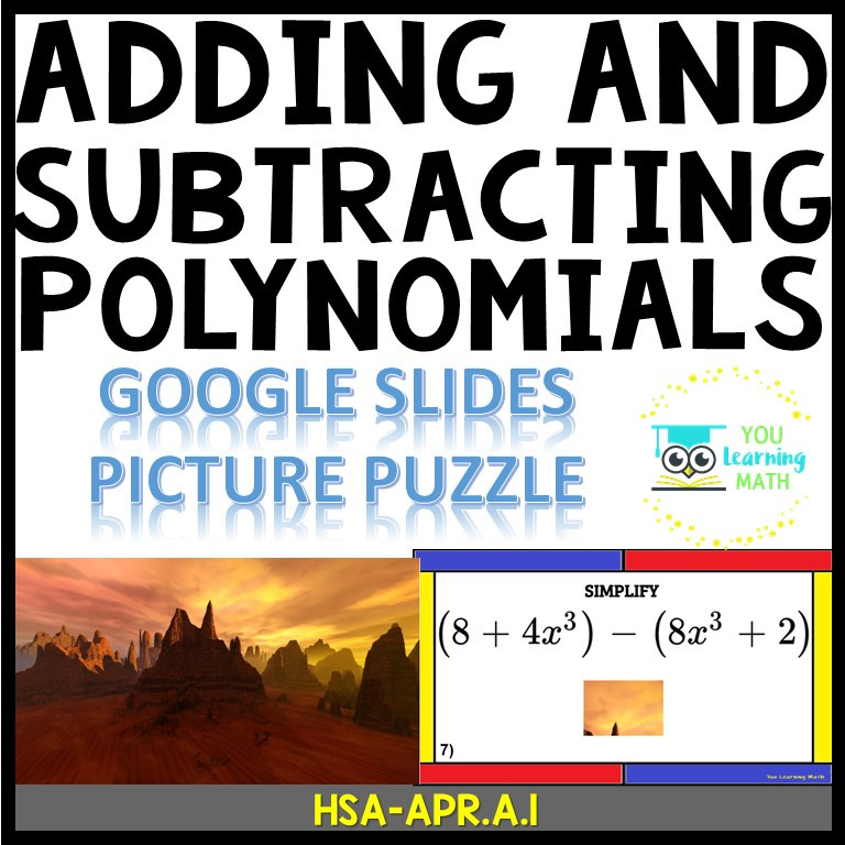 Adding and Subtracting Polynomials: Google Slides Picture Puzzle - 20 ...