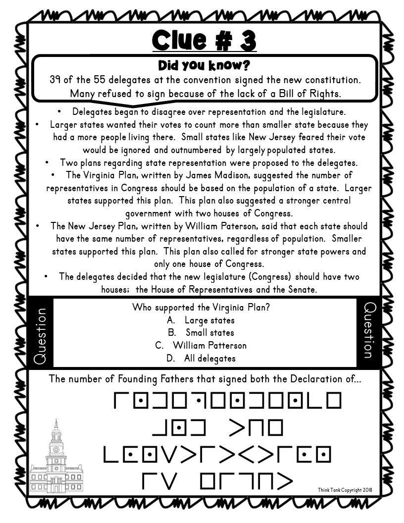 Constitutional Convention ESCAPE ROOM! - Amped Up Learning