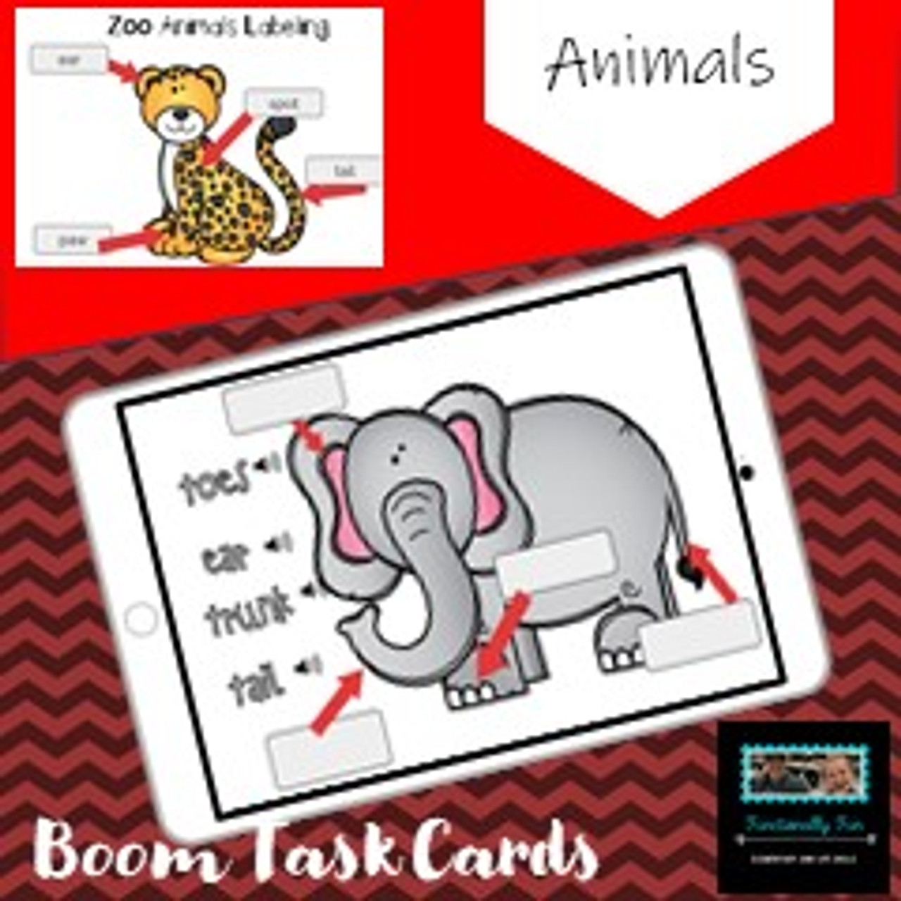 Zoo Animal Labeling Boom Cards