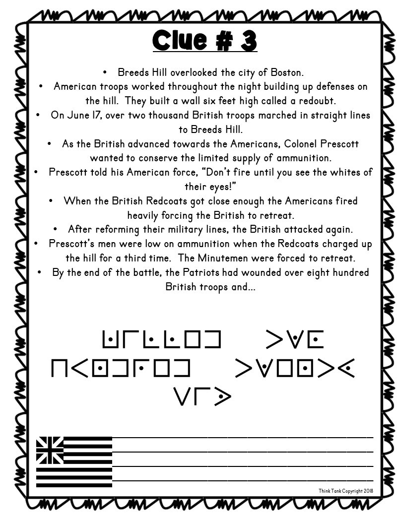 Battle of Bunker Hill ESCAPE ROOM! - Amped Up Learning