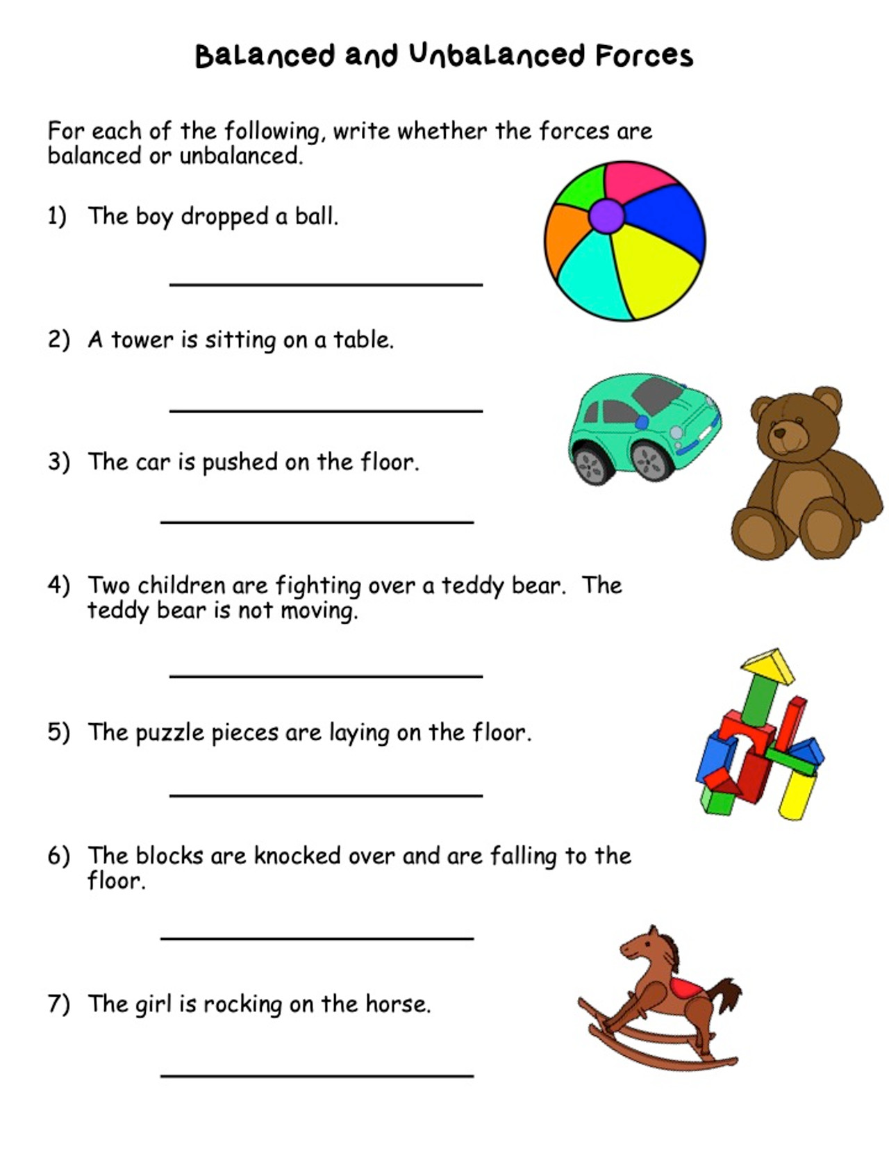 Forces - Balanced and Unbalanced Forces Explained - Middle School ...