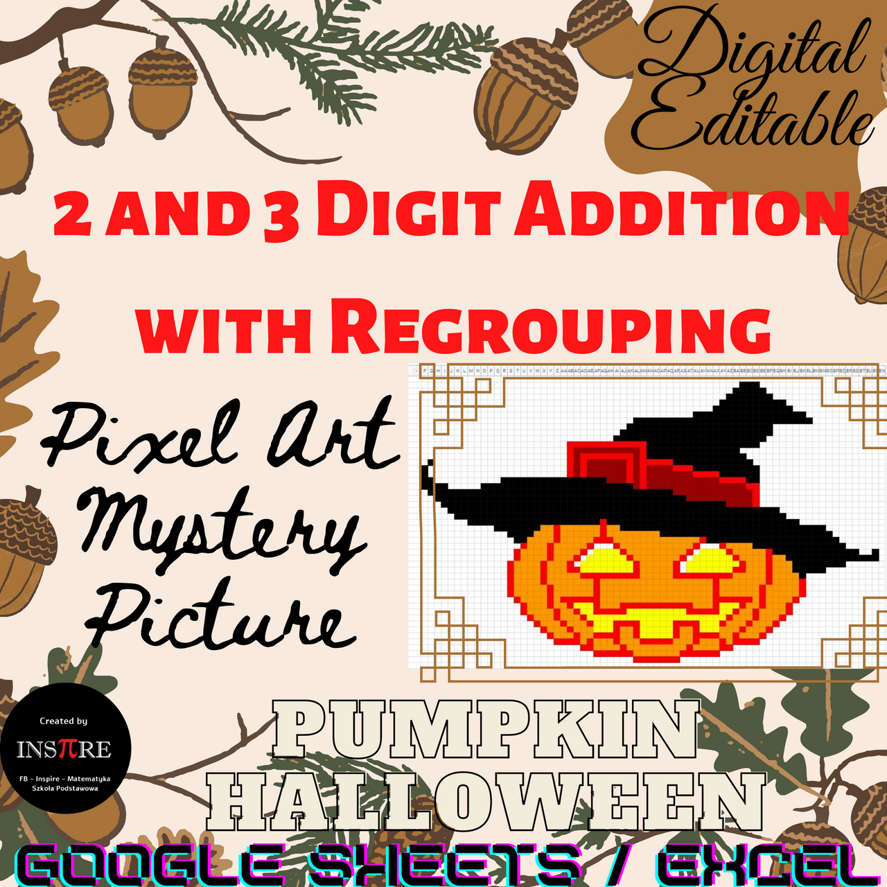 Two and Three Digit Addition with Regrouping - Pumpkin, Halloween ...