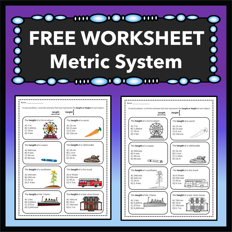 FREEBIE Metric System Worksheet