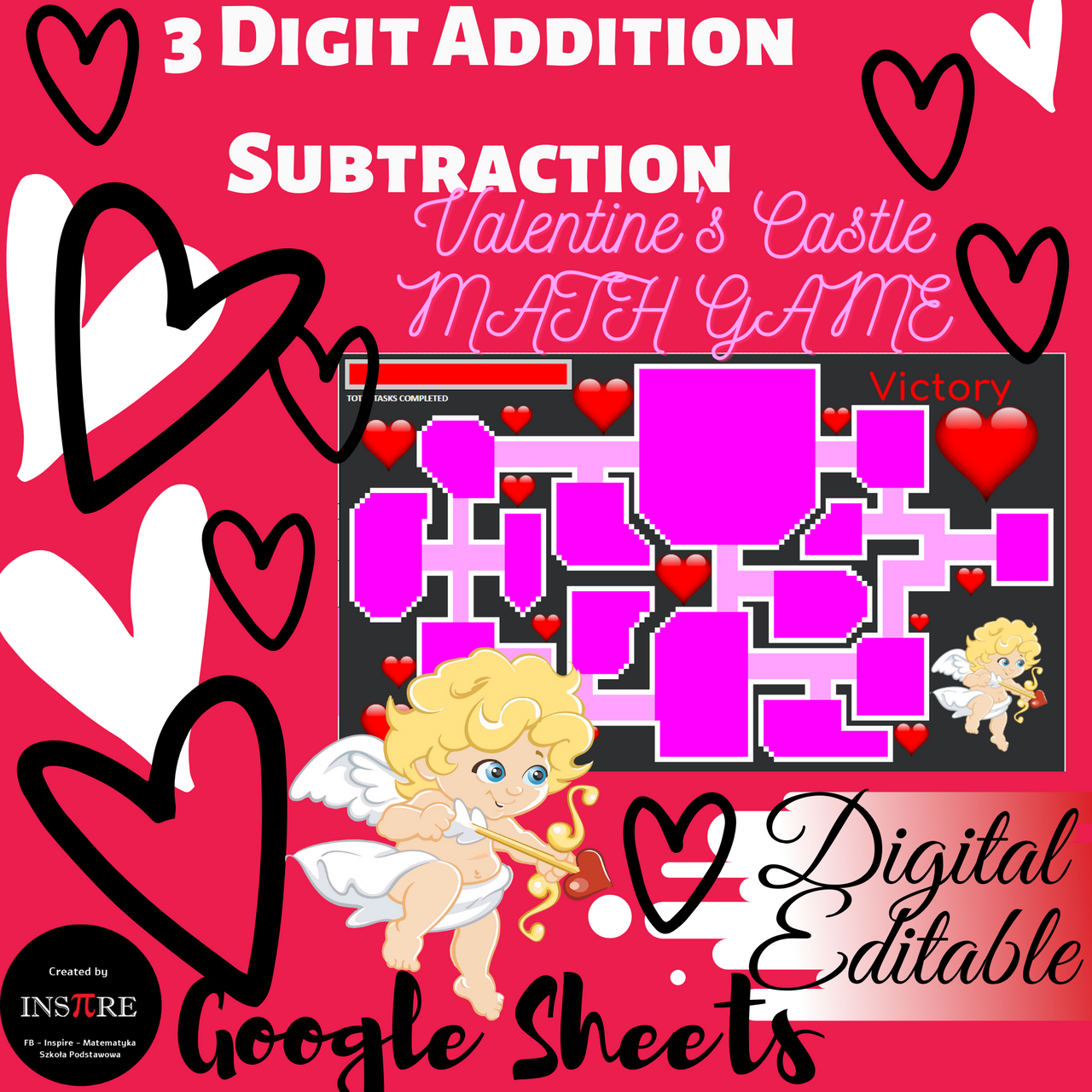 Valentine's Day - Addition Flashcard Game - Amped Up Learning