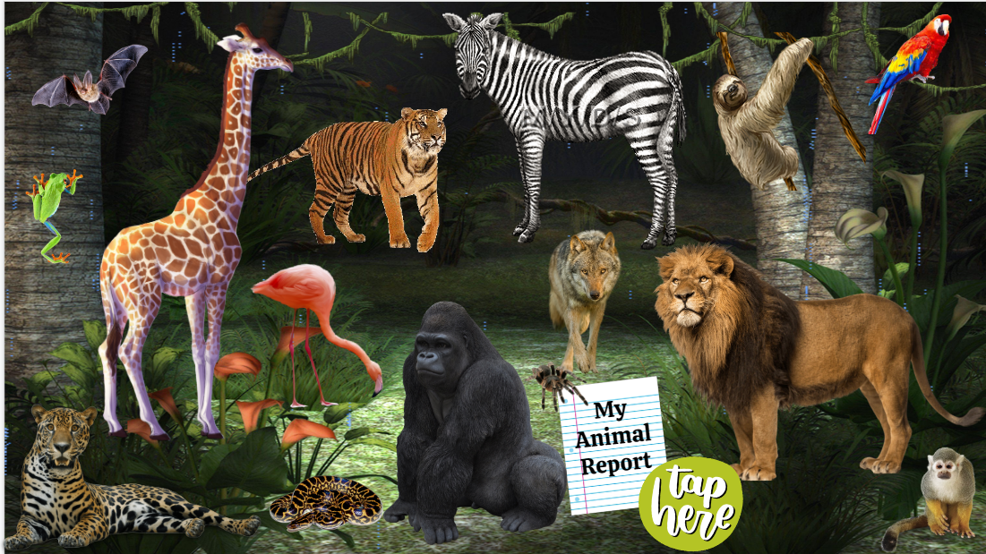 Bitmoji Classroom Template ANIMAL REPORT (Upper Elementary & Middle))