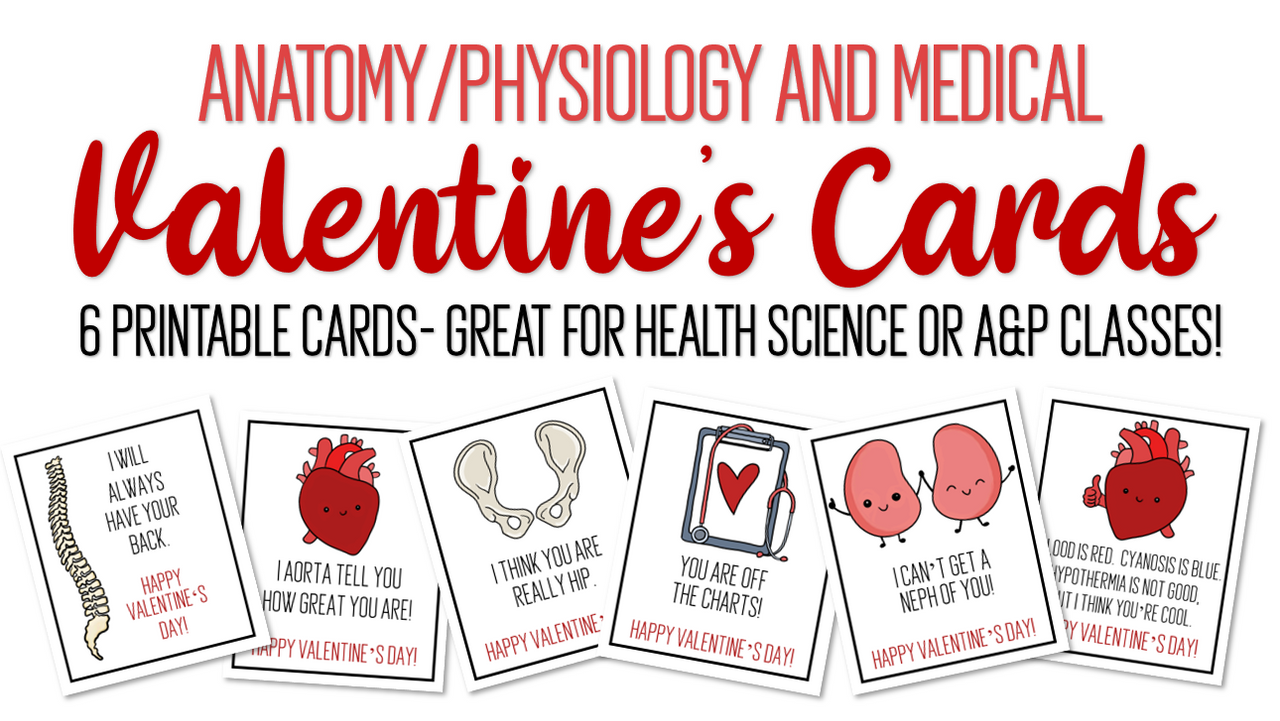 FREE! Printable A&P/Medical Valentine's Cards