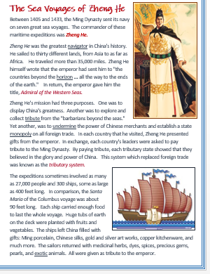 Ming China - Zheng He's Sea Voyages + Assessments - Amped Up Learning