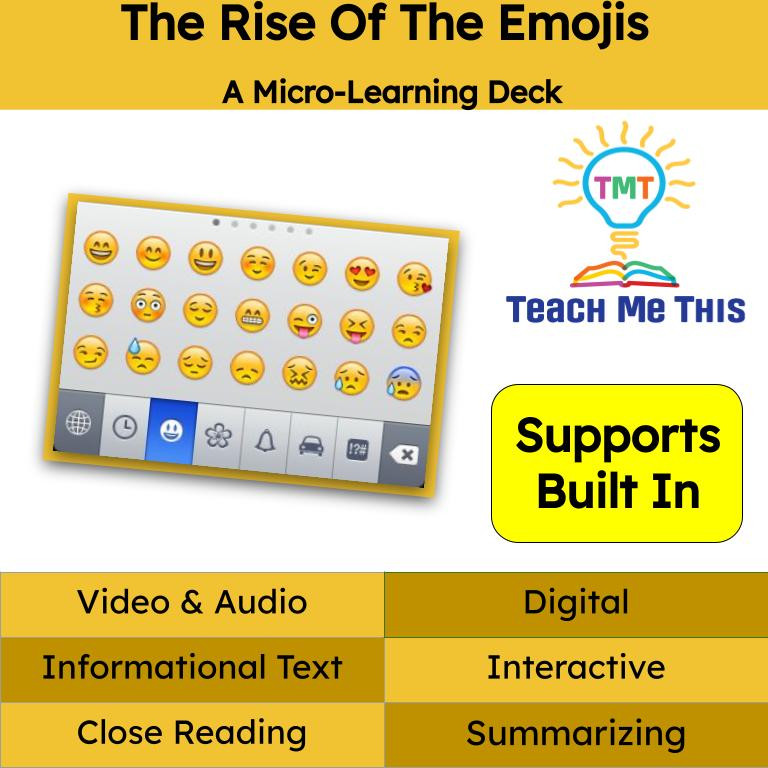 History of Emojis Informational Text Reading Passage and Activities